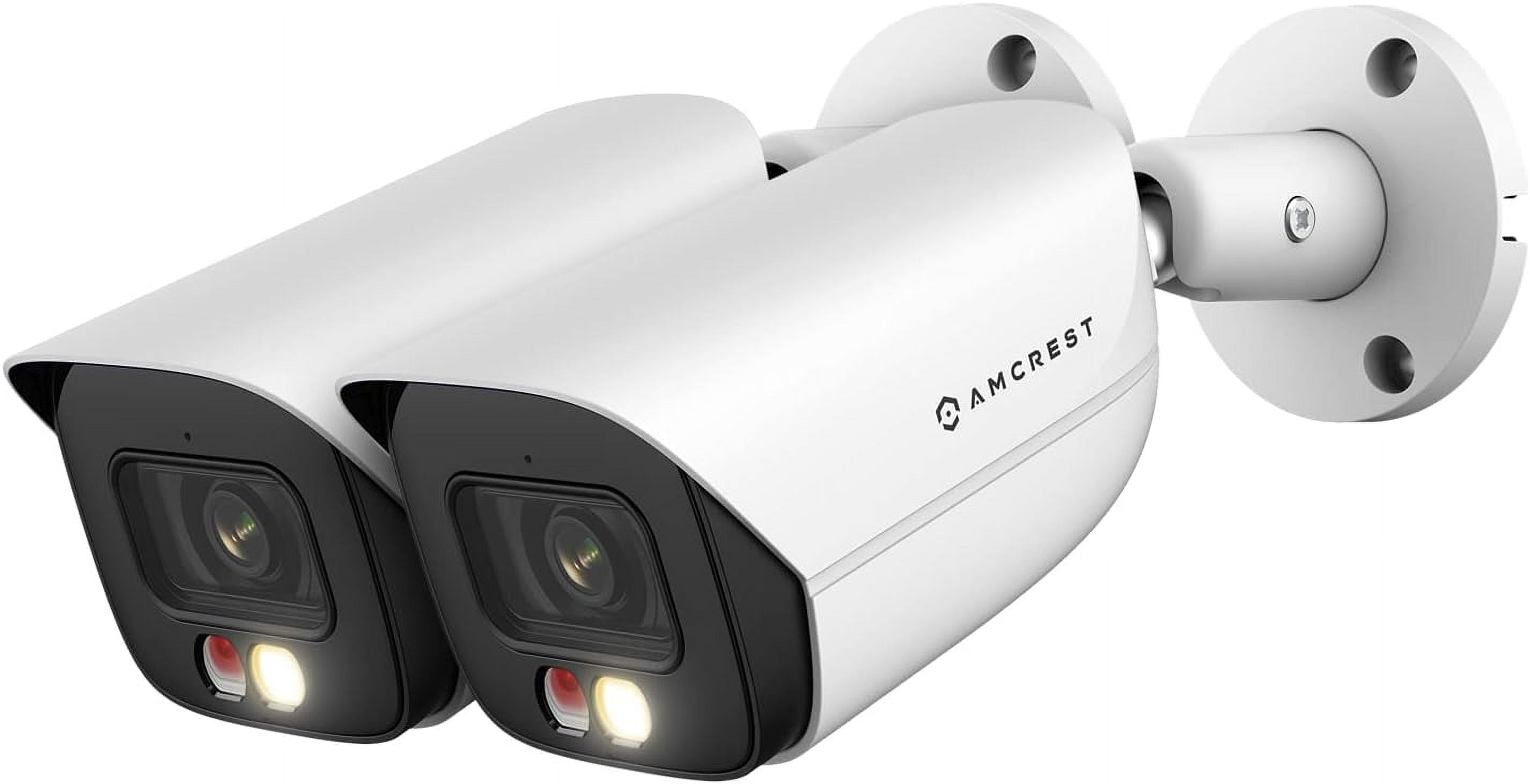 2-Pack 5MP IP PoE AI Camera w/ 49ft Color Night Vision, Security ...