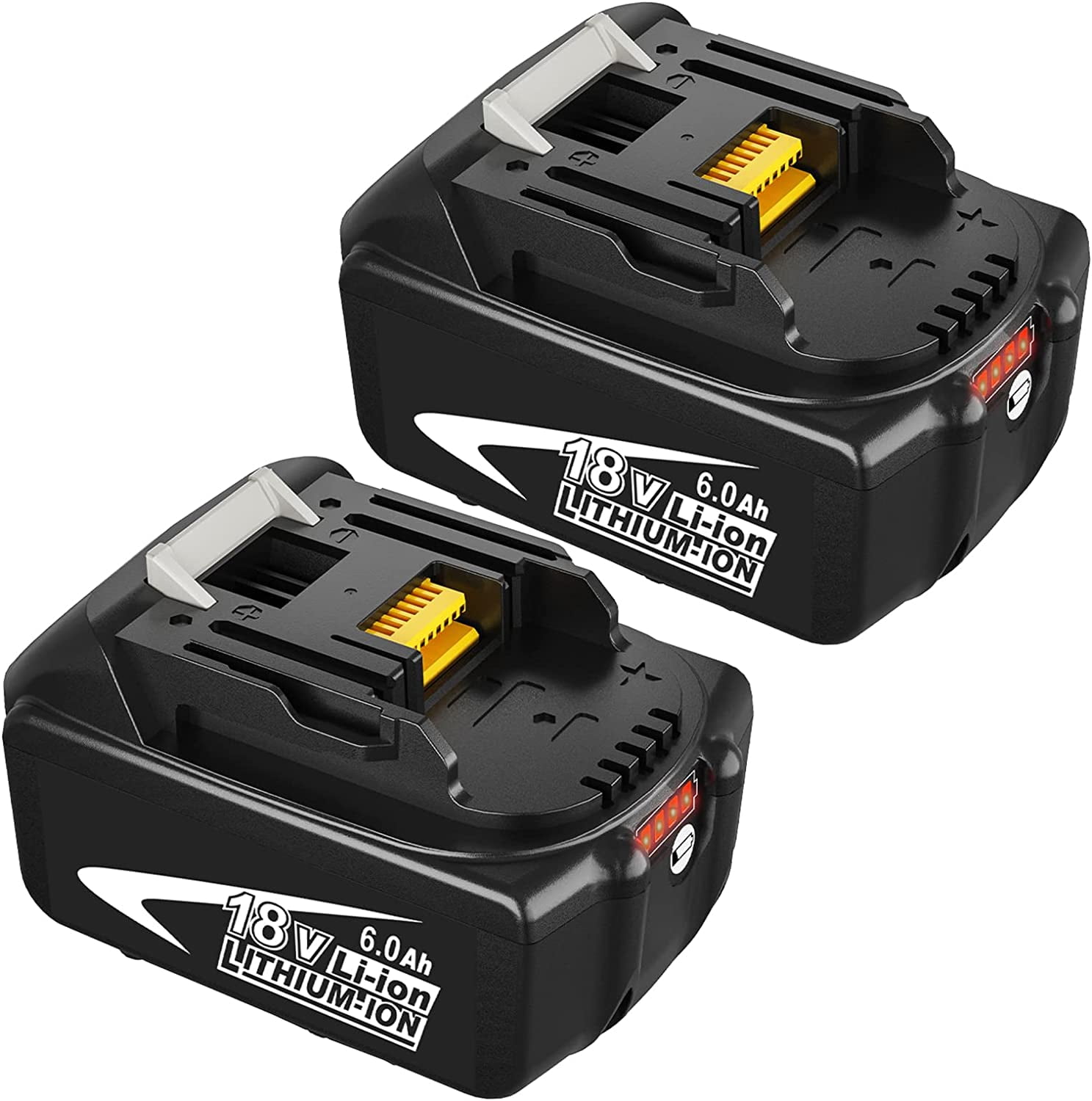 2-Pack 6.0Ah BL1860B Replacement for Makita 18v Battery 18 Volt Lithium-ion BL1820 BL1820B ...