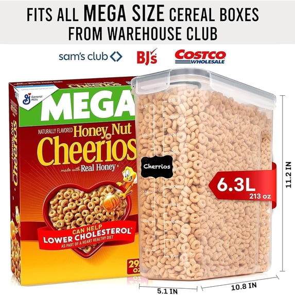 2 Pack 6.3L (213oz) Extra Large Airtight Food Storage Containers BPA ...