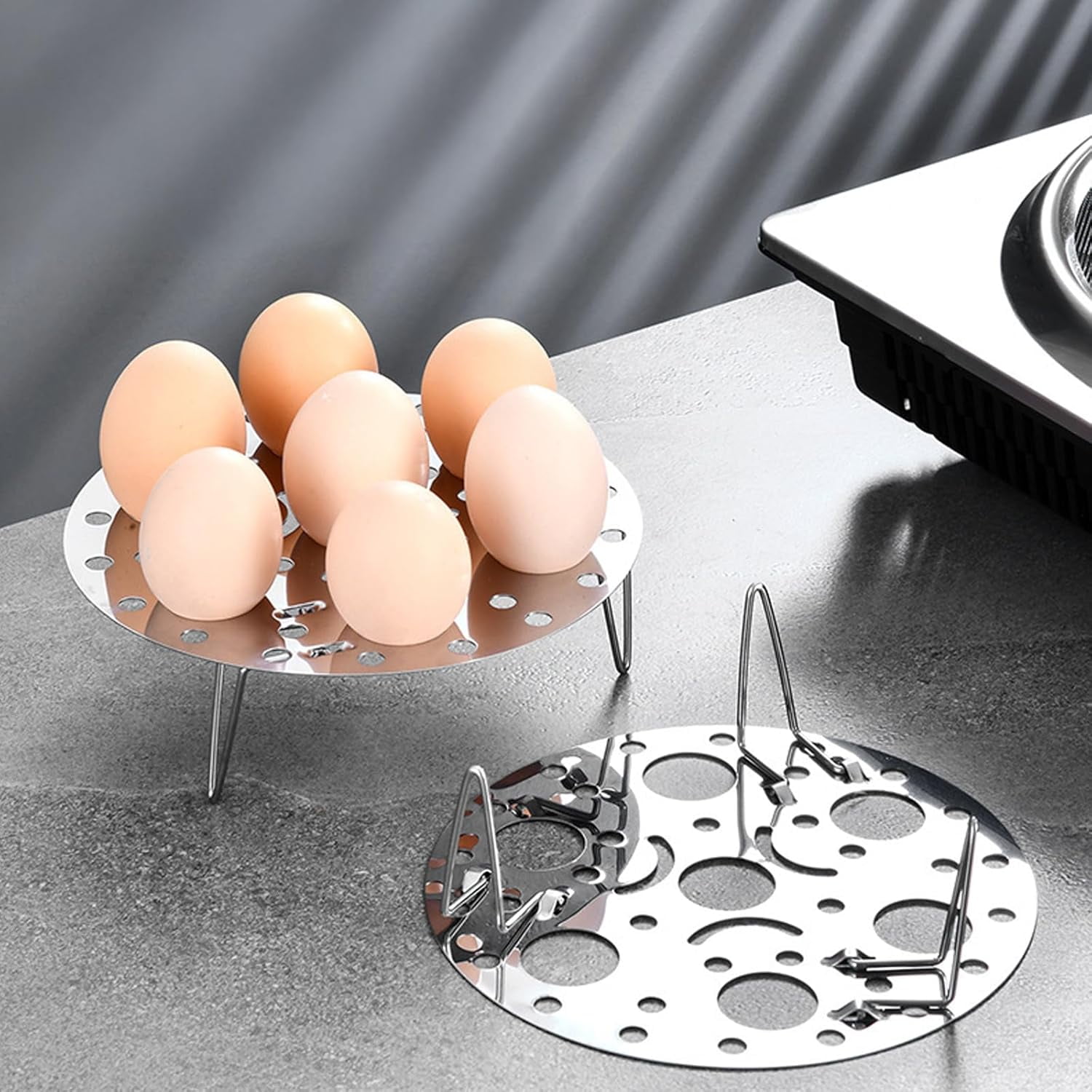 2 Pack 6.7" Stainless Steel Steaming Rack – Food Grade Steamer Plate ...