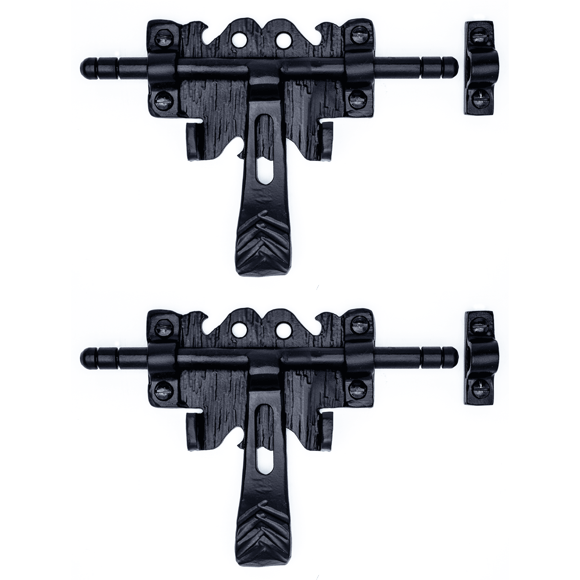 2 Pack 6.75 inch Decorative Bolt Latch- Black - Small Latch - Gate ...