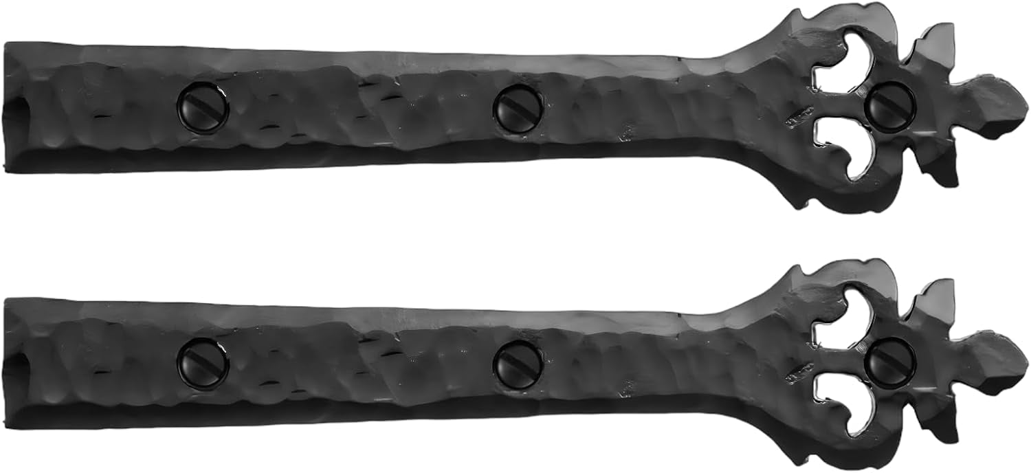 2 Pack 6" Black Faux Strap Hinges - Decorative Dummy Faux Hinge ...