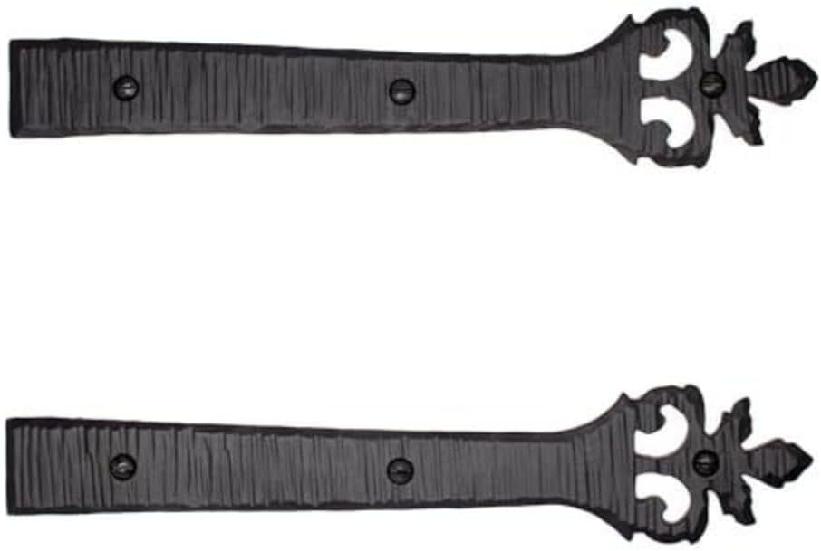 2 Pack 6" Black Faux Strap Hinges - Decorative Dummy Faux Hinge ...