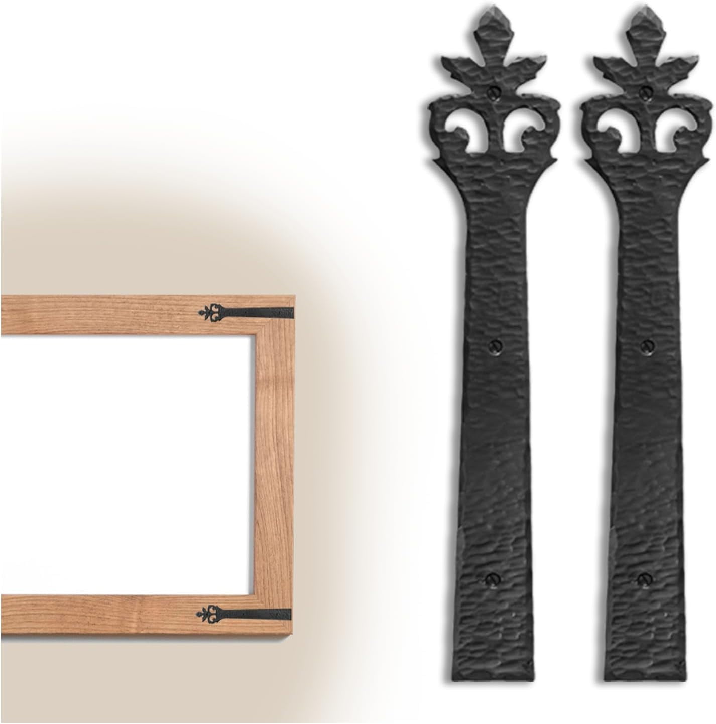 2 Pack 6" Black Faux Strap Hinges - Decorative Dummy Faux Hinge ...