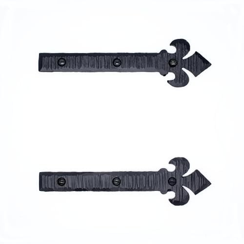 2 Pack 6" Black Faux Strap Hinges - Hand Forged Dummy Faux Hinge ...