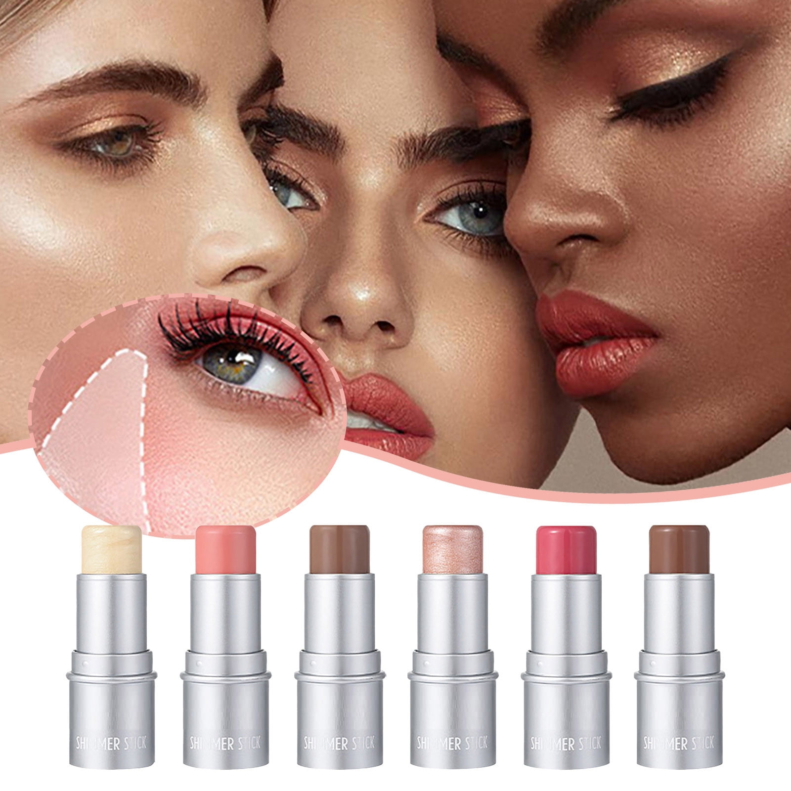 2 Pack 6 Colour Highlighter Stick To Lighten And Shadow Stick To Lay ...
