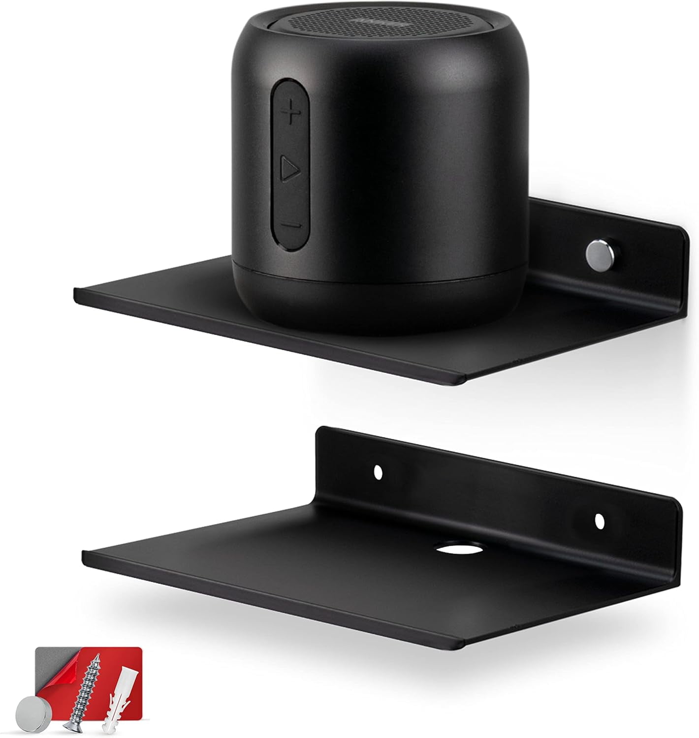 2-Pack 6" Floating Metal Wall Shelf for Books, Organizer, Speakers ...