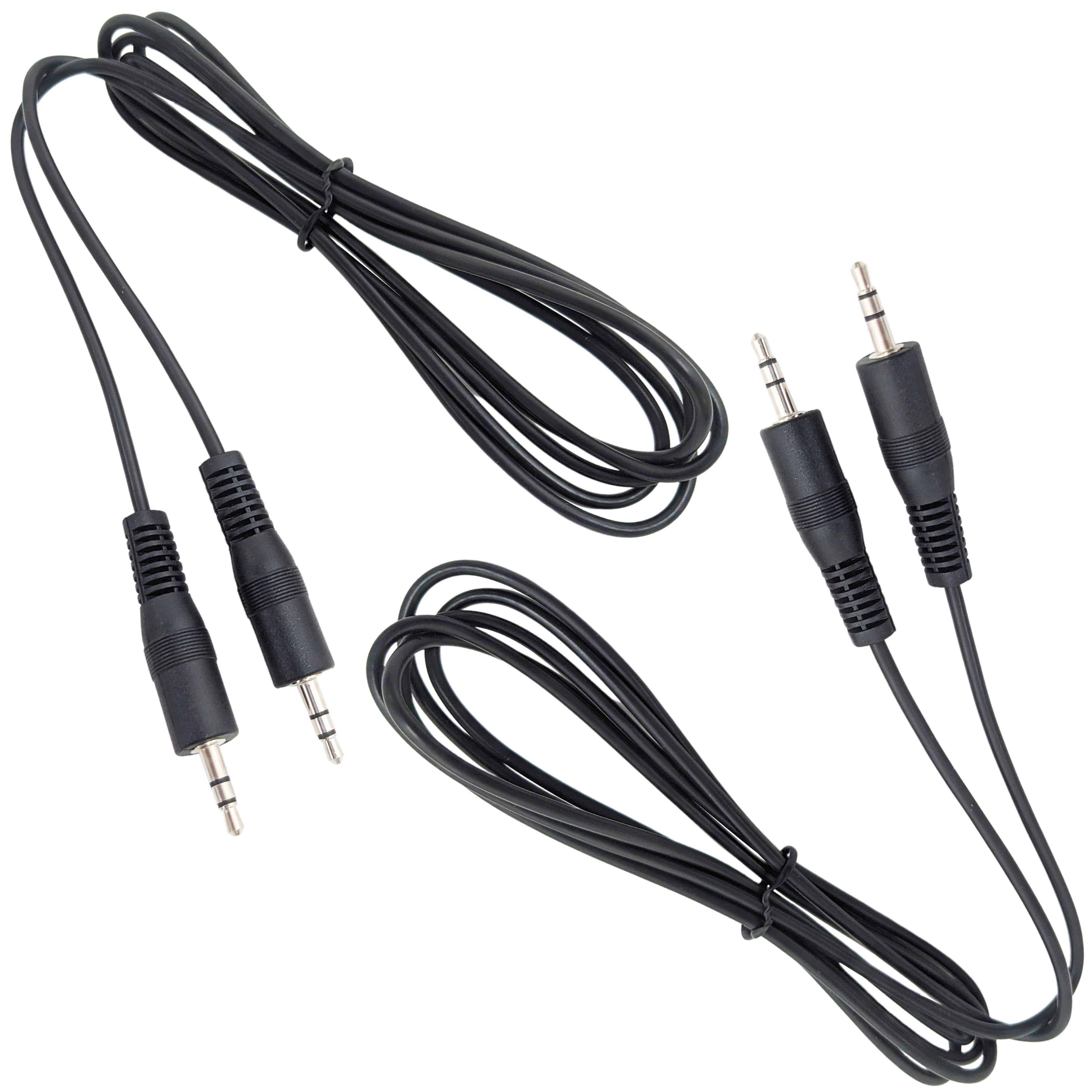 2 Pack 6 Foot 3.5mm Stereo Male to Male Cable, 1/8" M/M TRS Auxiliary ...