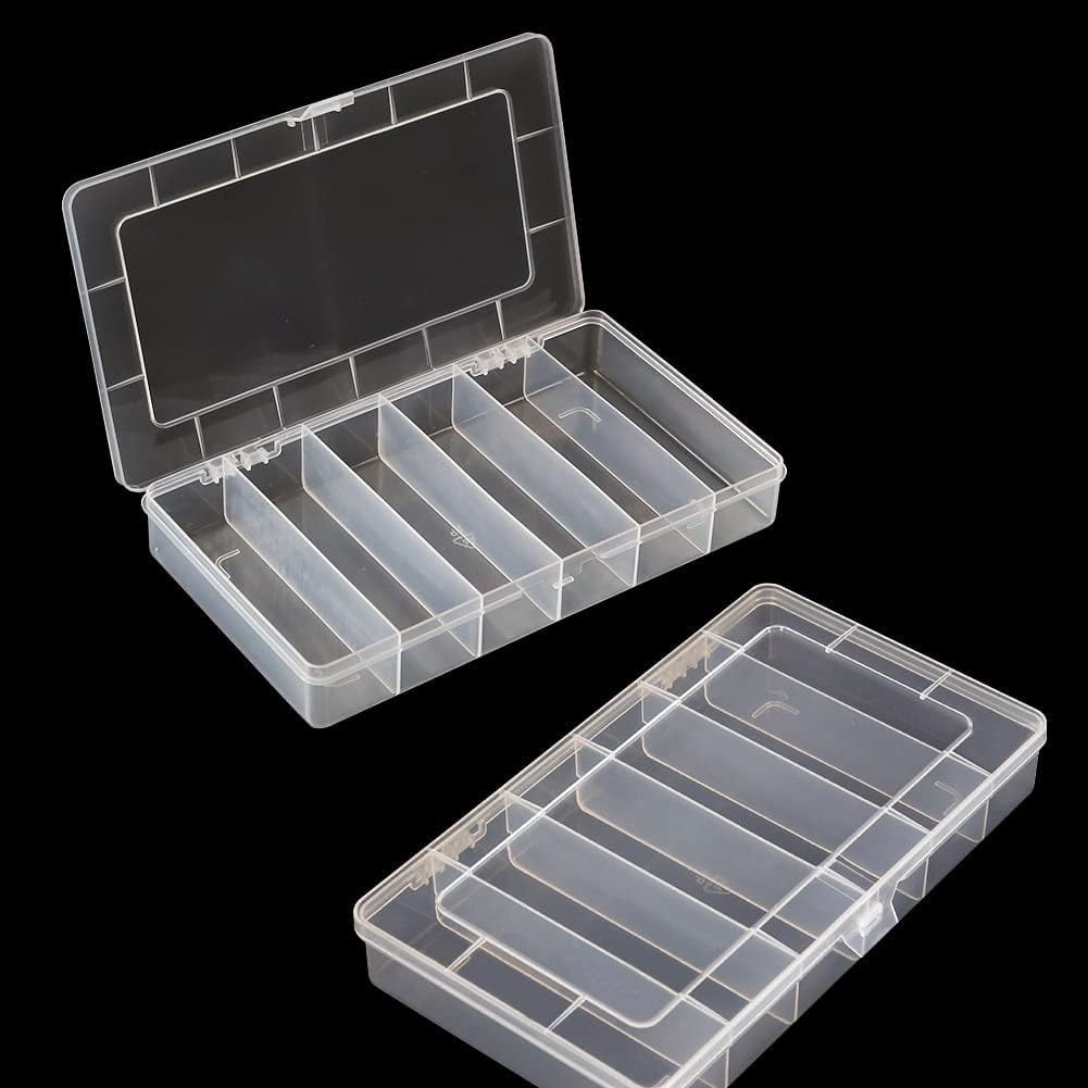2 Pack 6 Grids Tackle Box Organizer Mascara Brushes Container Fishing ...
