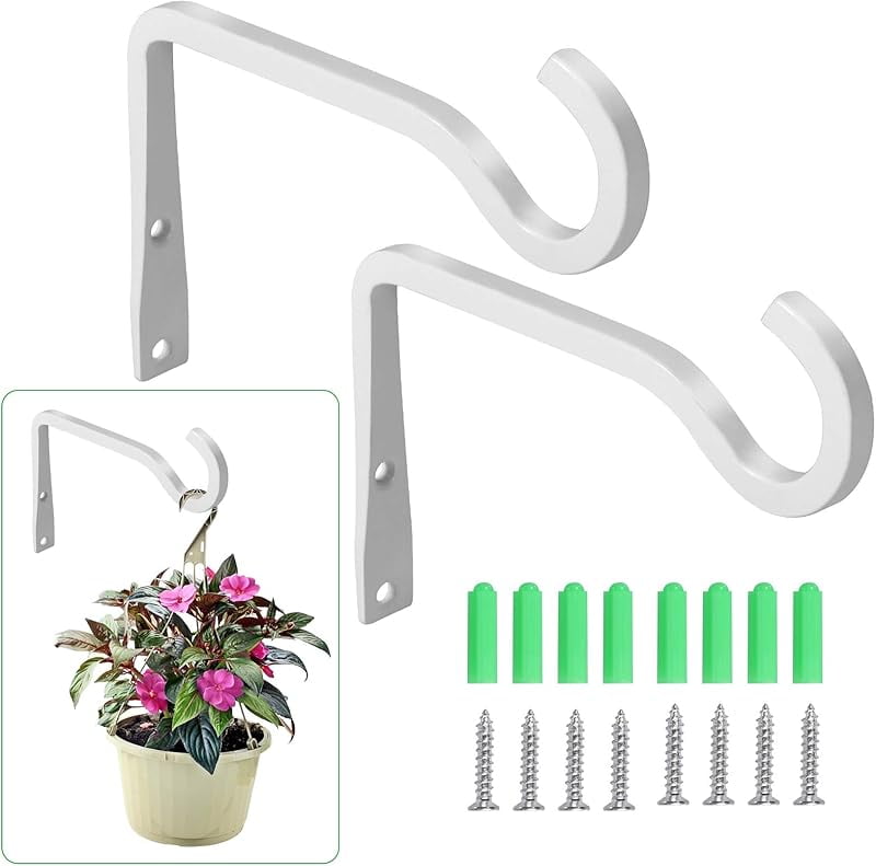 2 Pack 6 Inch Plant Hangers Wall Mount Outdoor Indoor Metal Hooks ...