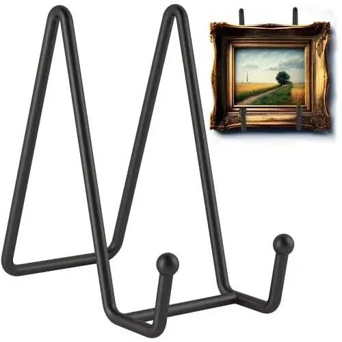 2 Pack 6 Inch Plate Stands For Display Black Iron Plate Holder Display ...