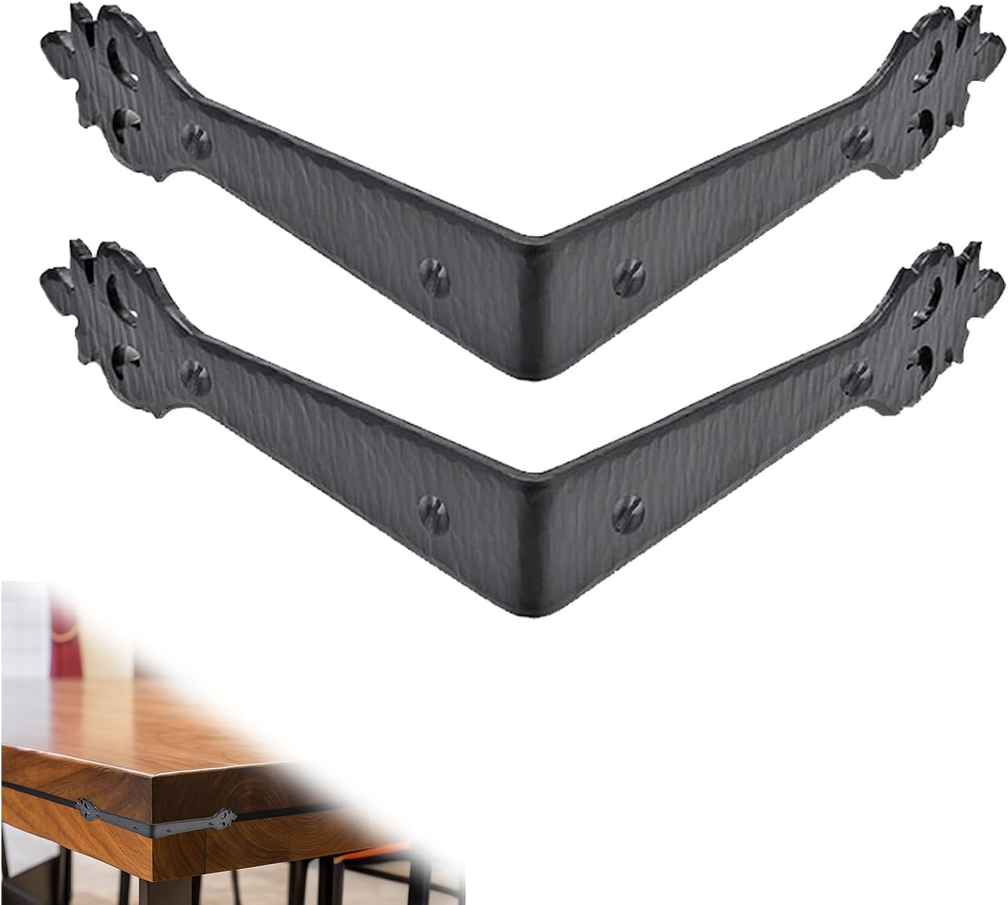 2 Pack - 6" Metal Corner Bracket for Furniture - Black - Handmade ...