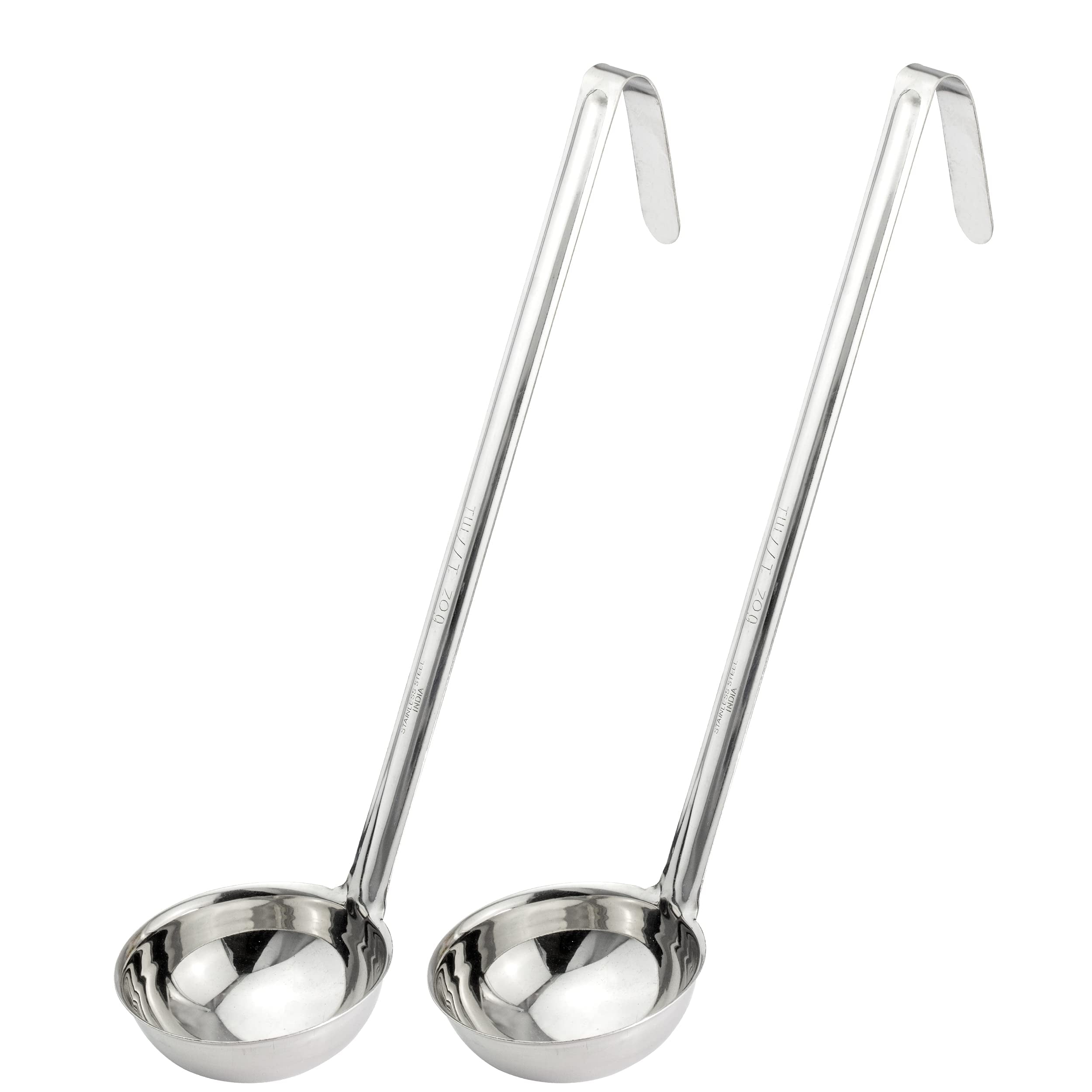 [2 Pack] 6 Oz Stainless Steel Soup Ladle - One-Piece Sauce Spatula with ...