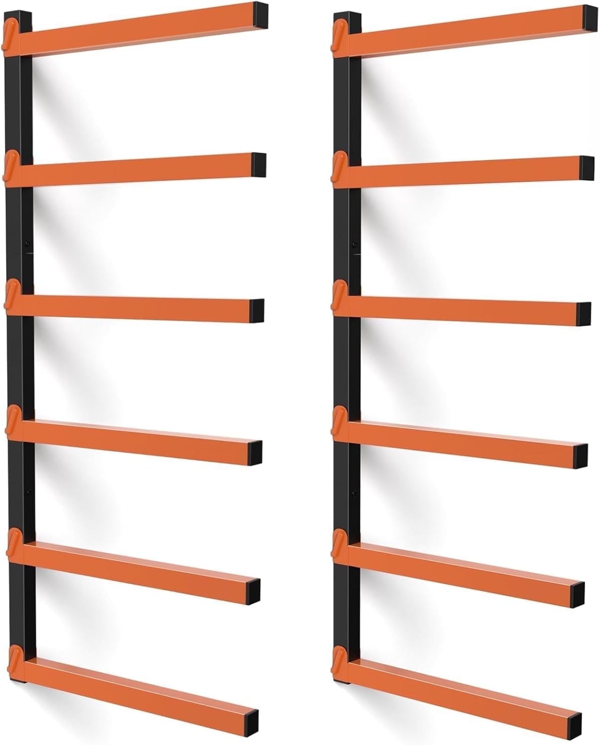 2-Pack 6-Tier Black & Orange Board Racks, Heavy-Duty Laminate Shelf ...