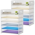 2 Pack 6 Tier Mesh Desk Organizer with Handle - White - Walmart.com