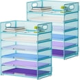 2 Pack 6 Tier Mesh Desk Organizer with Handle for Letters and Papers ...