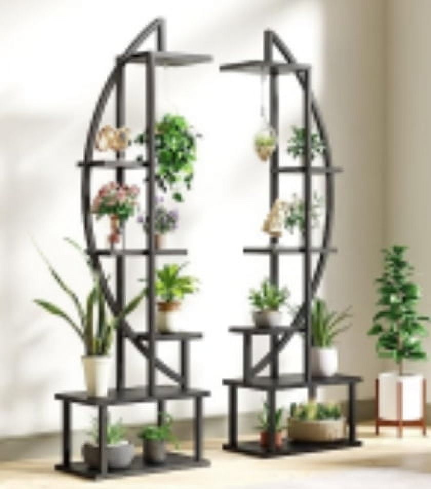 2 Pack 6 Tier Tall Plant Stand Metal Indoor Plant Stand with Detachable ...