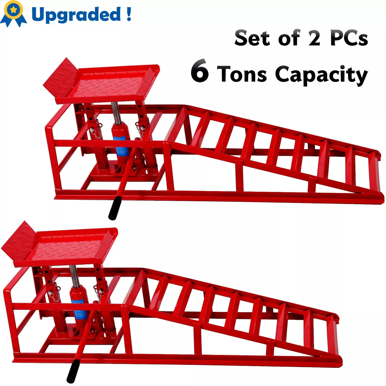 2 Pack 6 Tons Heavy Duty Auto Car Truck Service Hydraulic Lift Vehicle ...