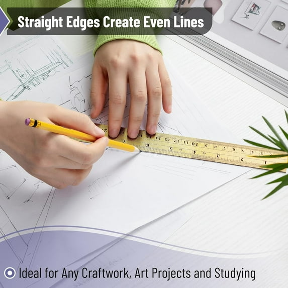 2 Pack, 6" and 12", Rose Gold, 6 Inch Ruler Metal Rulers, Stainless ...