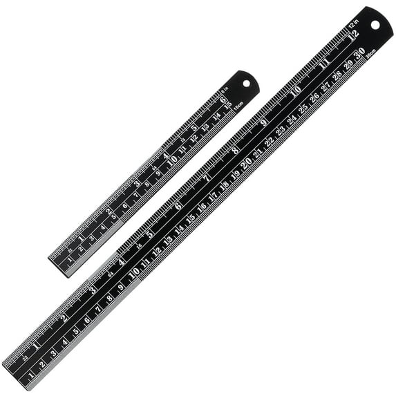 2 Pack, 6" and 12", Rose Gold, 6 Inch Ruler Metal Rulers, Stainless ...
