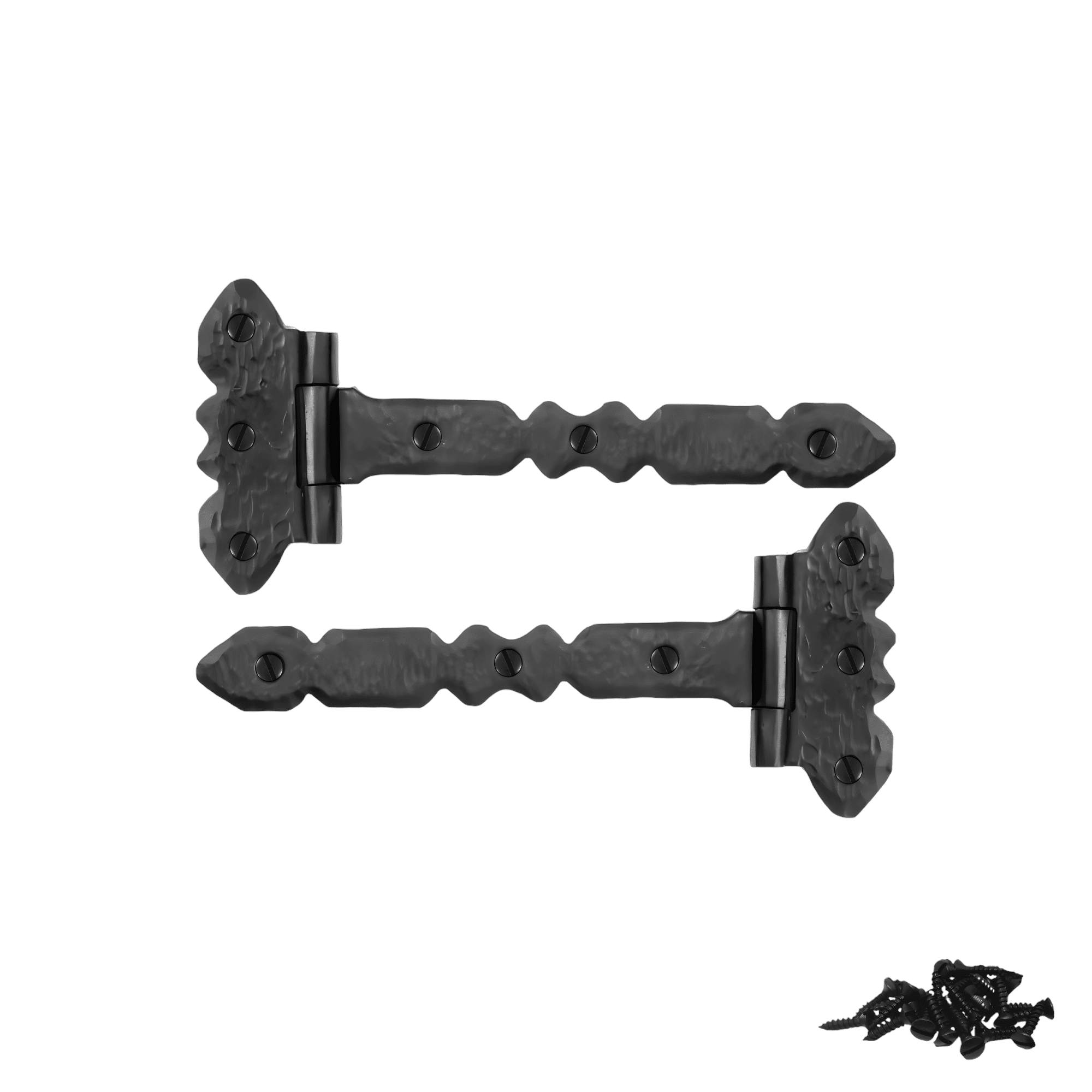 2 Pack 6 inch Decorative Hinges Black Gate Hinges Wrought Iron Hinges ...