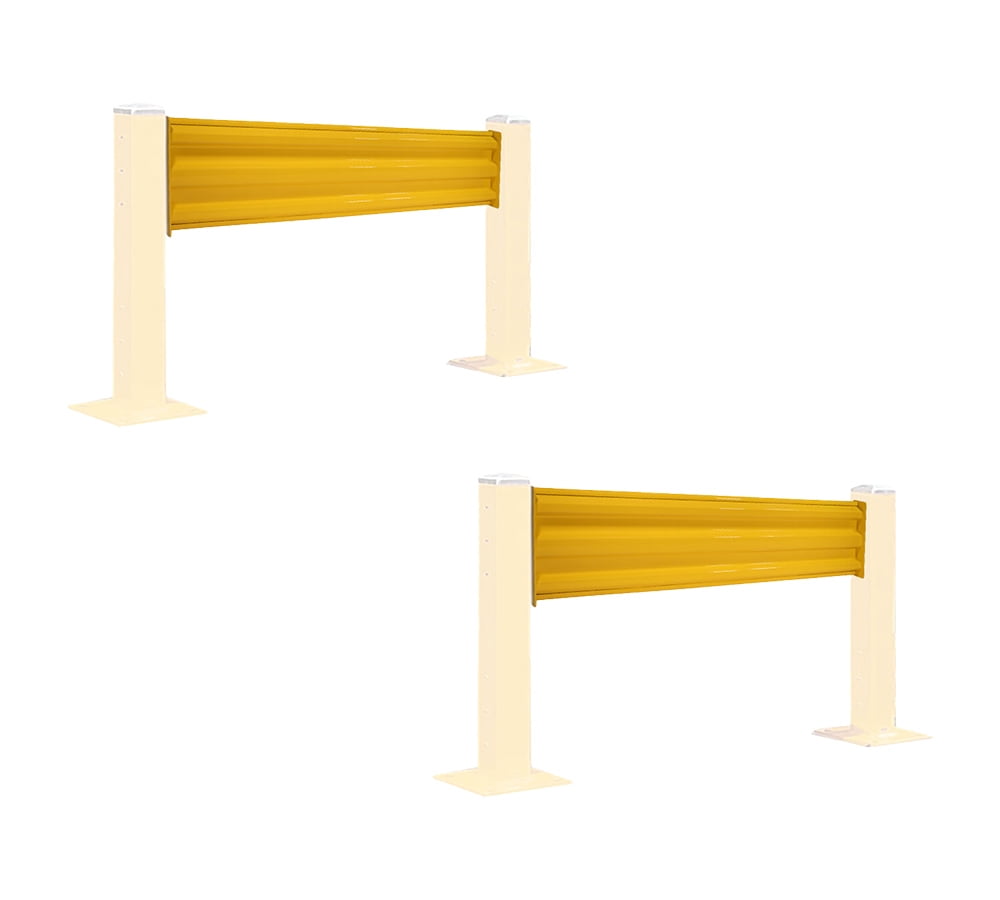 2 Pack 6' x 15" Bolt-On Steel 3-Rib Guard Rails for Warehouse Aisle ...