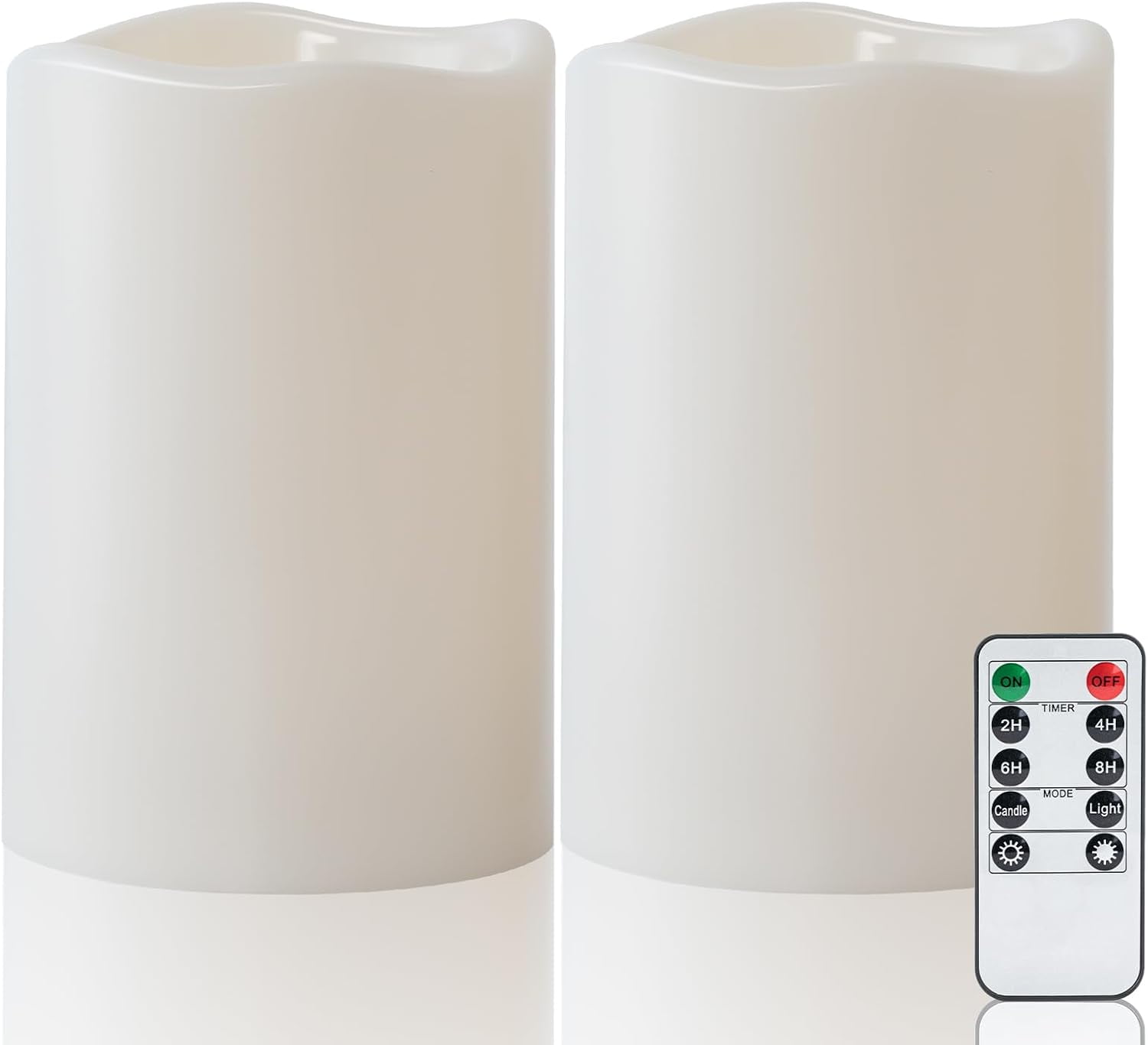 2 Pack 6" x 4" Outdoor Plastic Electric flameless Candles with Remote ...