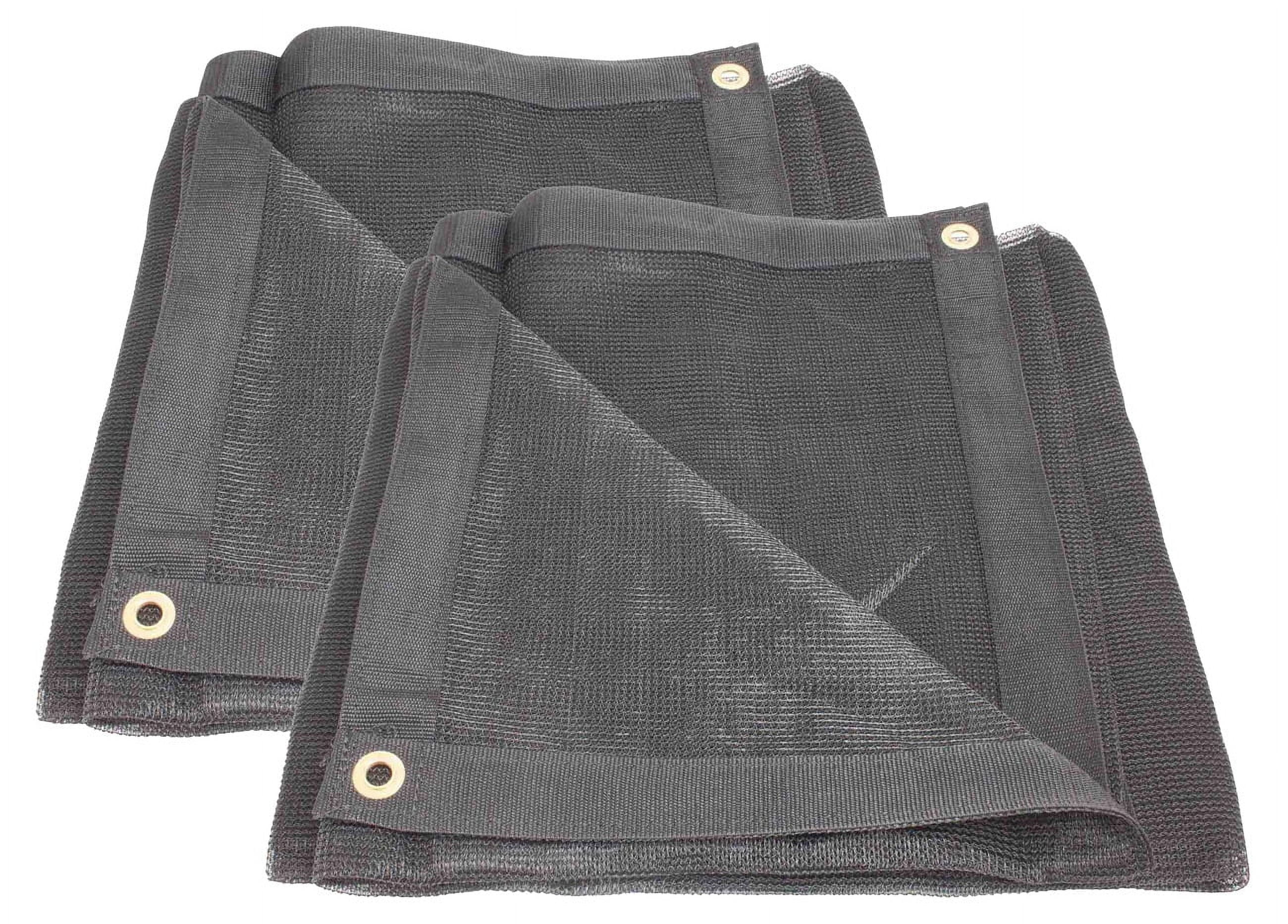 (2 Pack) 6'x8' Black 70% Shade Mesh Tarp for Outdoor w/ Grommets - 6 Oz ...