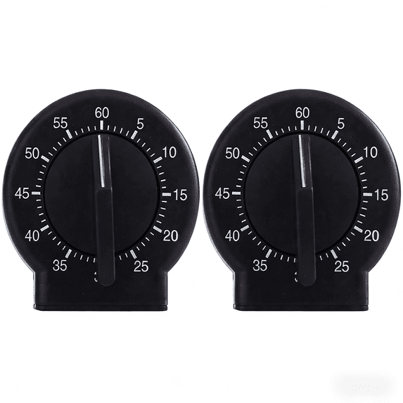 2 Pack 60 Minute Wind Up Timer, Visual Mechanical Timer with Loud Alarm ...