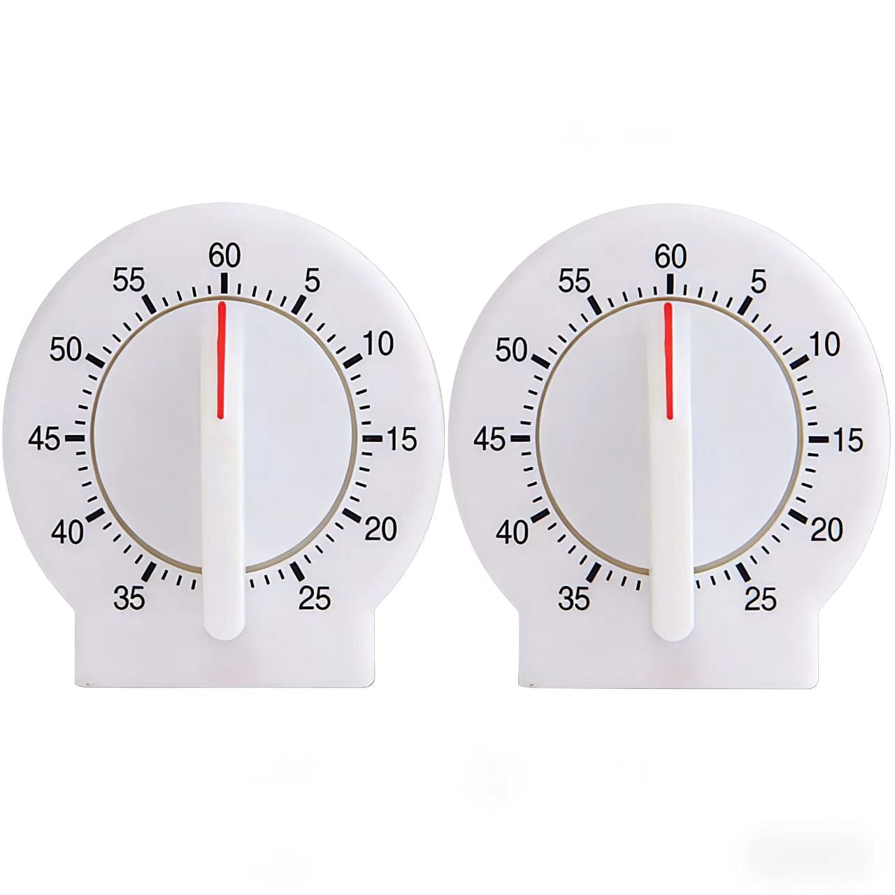 2 Pack 60 Minute Wind Up Timer, Visual Mechanical Timer with Loud Alarm ...