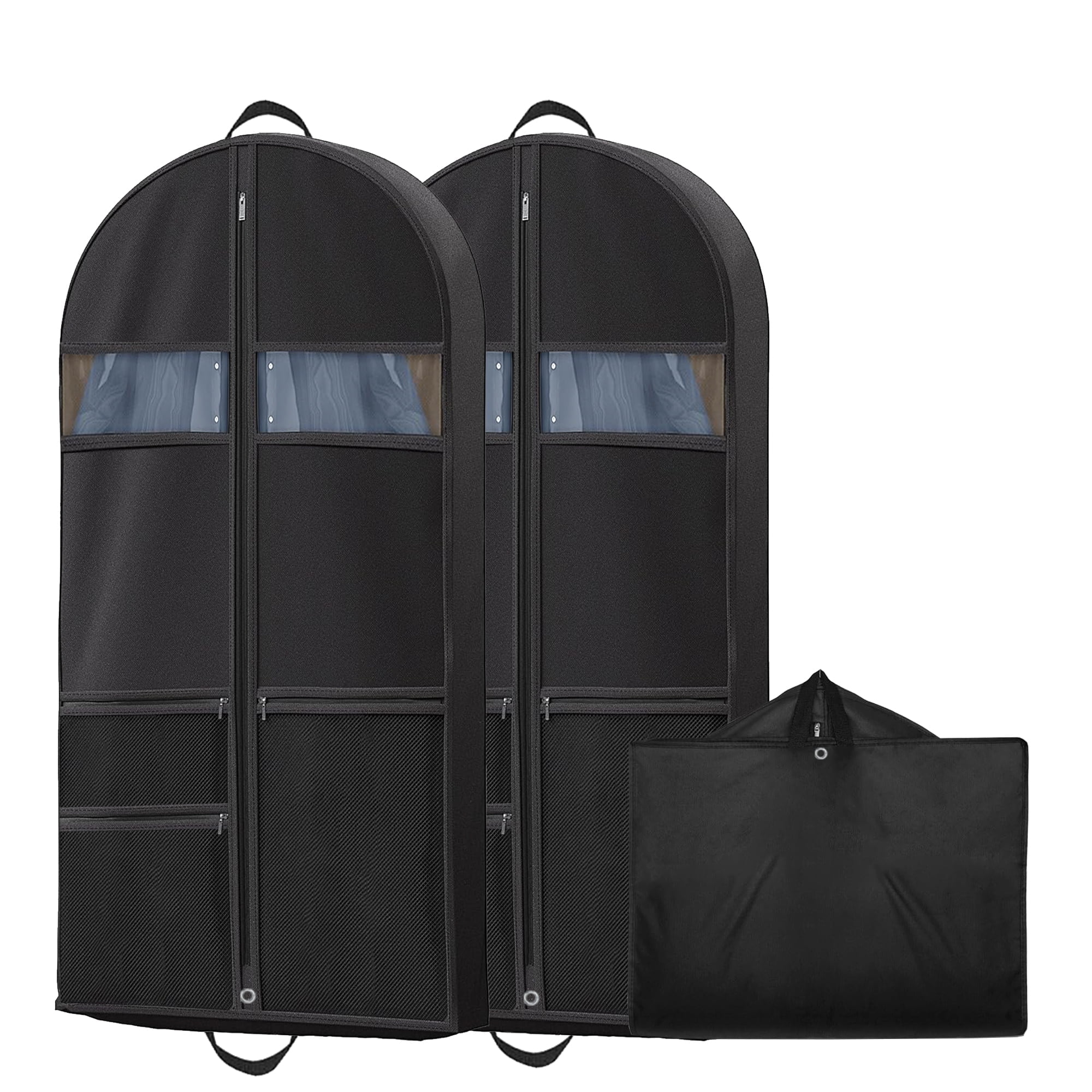 2 Pack 60" Travel Garment Bag with Zipper Pocket, Foldable Garment Bags ...