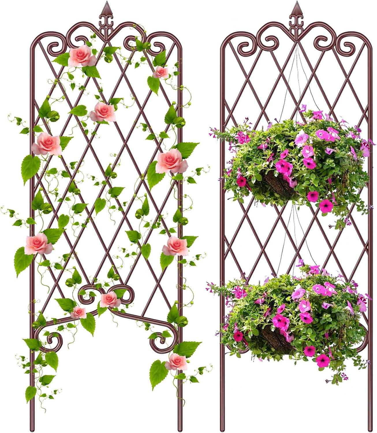 2 Pack 60” x 18” Garden Trellis for Climbing Plants Outdoor Garden ...