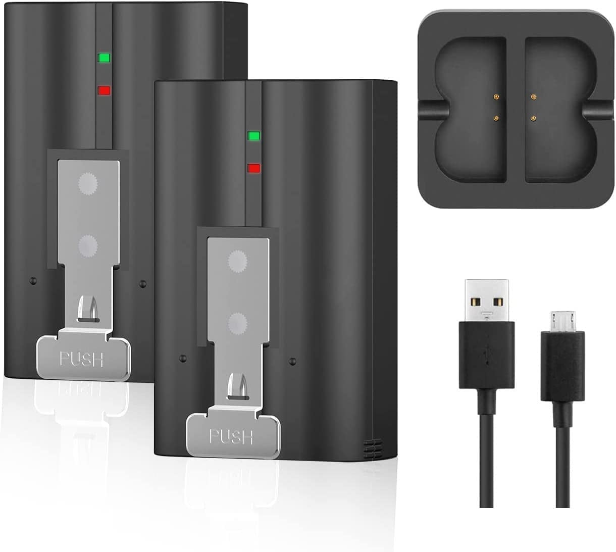 2-Pack 6040mAh Replacement Battery with Charger Station for -Doorbell ...