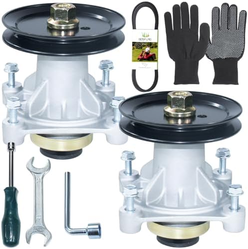2 Pack 604214 Spindle with 603987 Pulley 607059 Belt Replaces Hustler ...