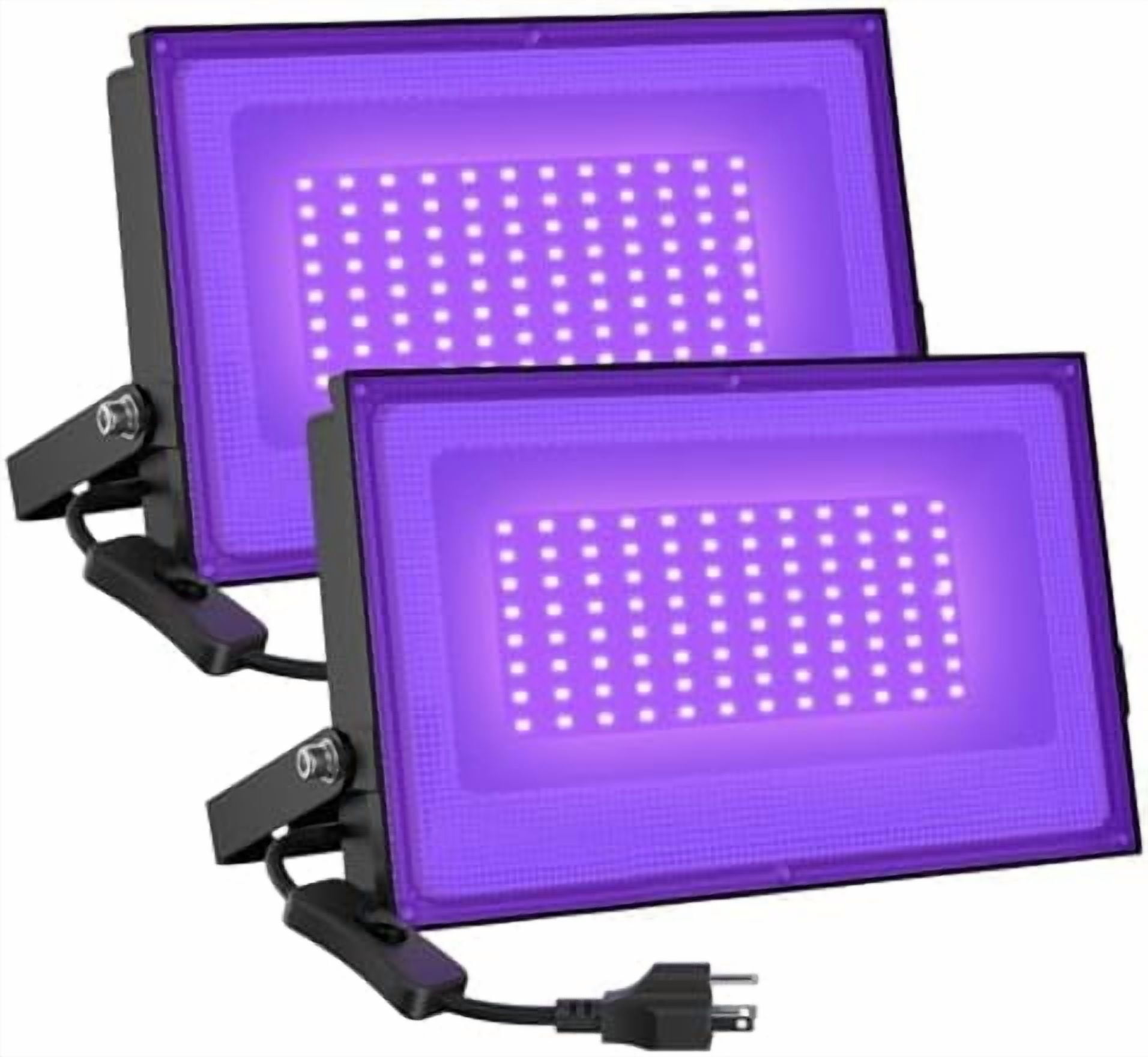 2 Pack 60W LED Black Lights, Blacklight Flood Light with Plug, IP66 ...