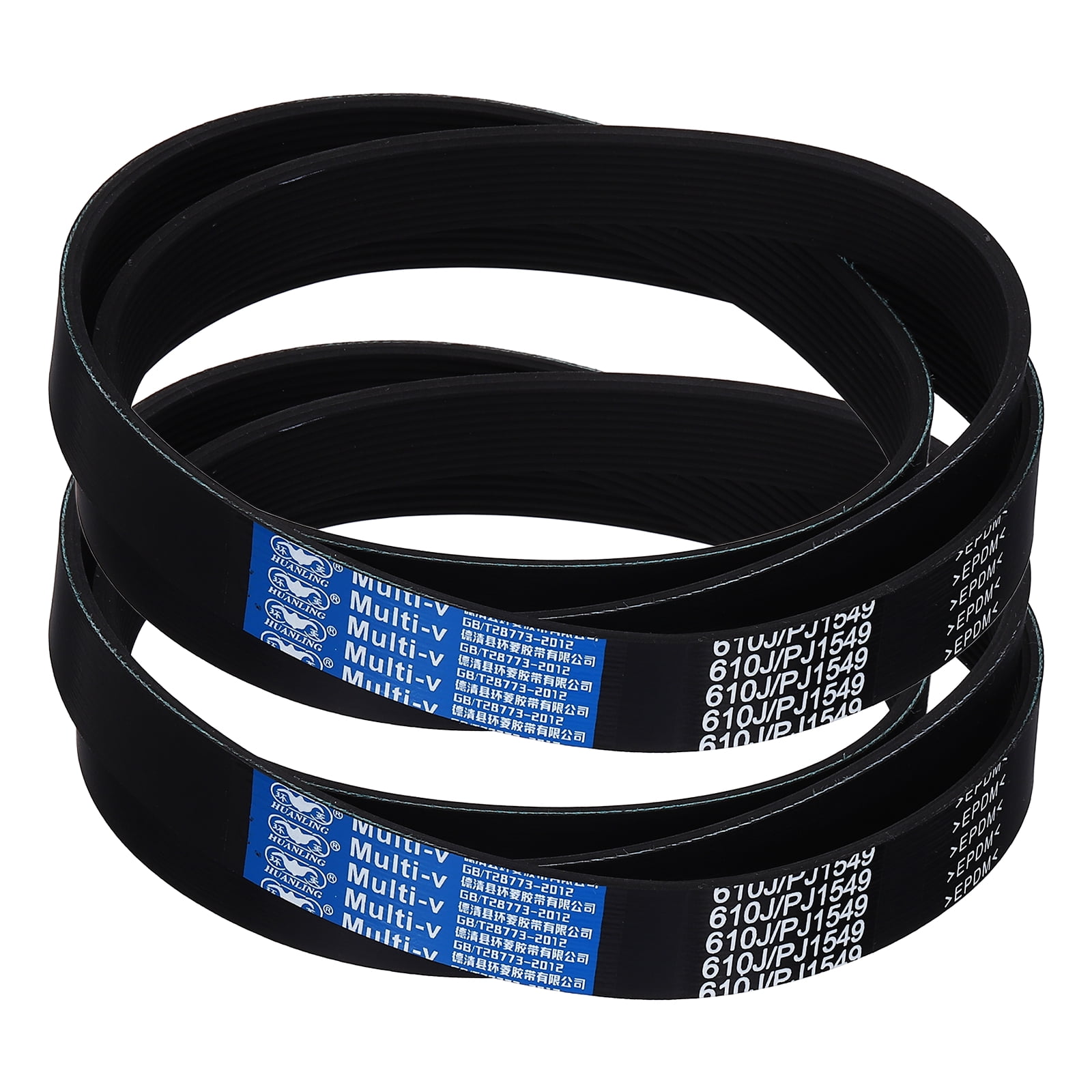 2 Pack 610J10 PJ V-Ribbed Belt 10 Ribs 61" Length x 0.92" Width x 0.14 ...