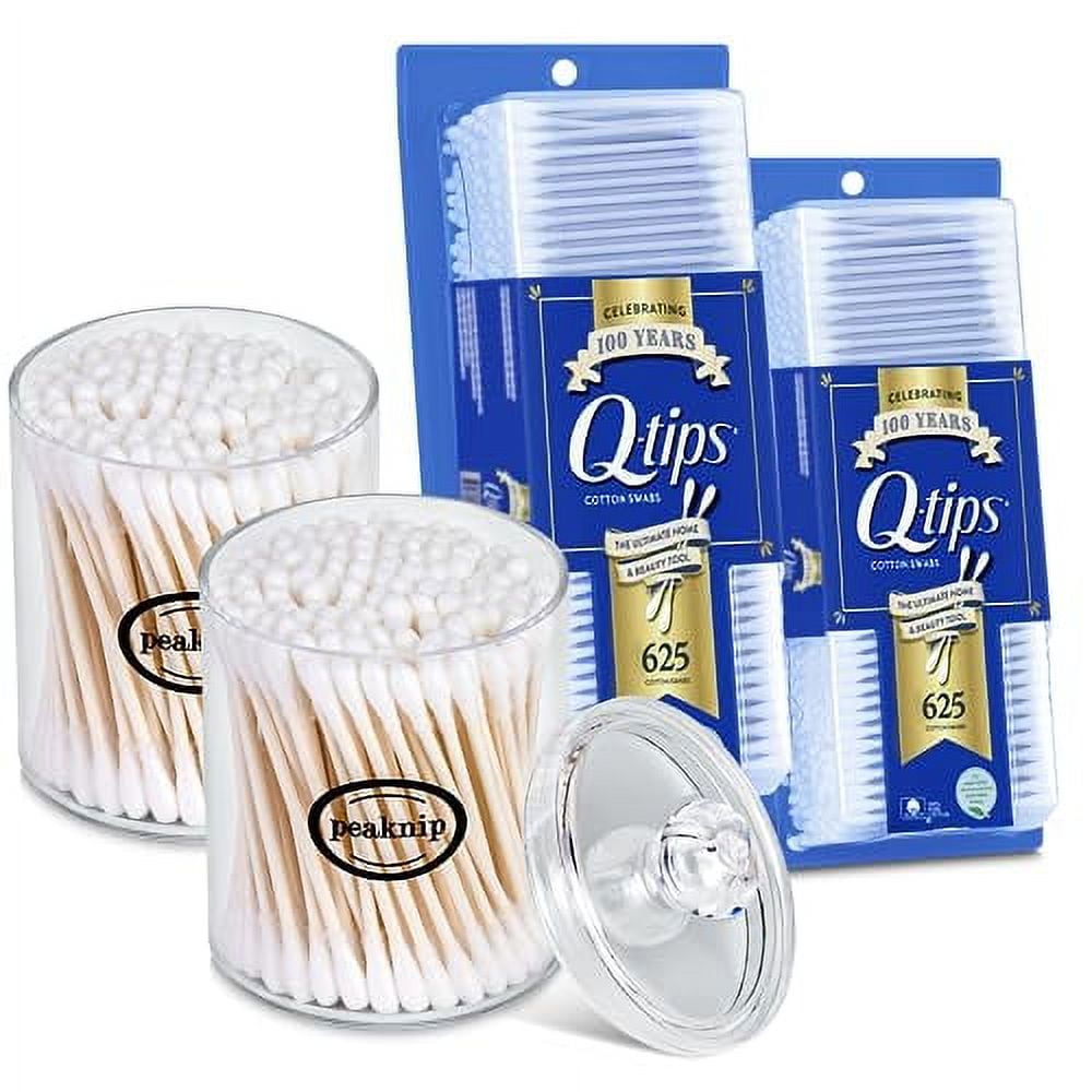 2-Pack 625 Count Q-tip Cotton Swabs - Multipurpose, Soft and Firm ...