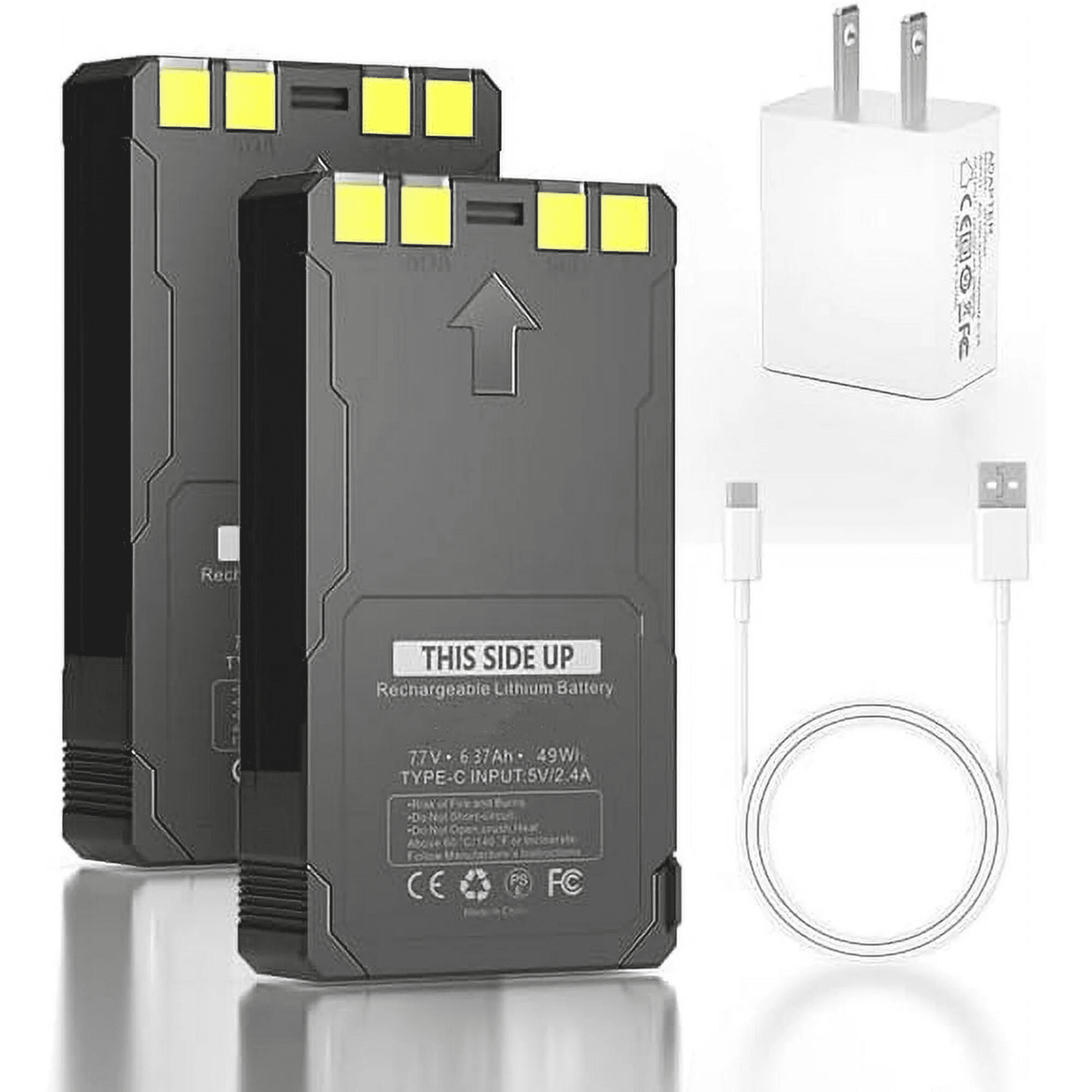 2-Pack 6370mAh Rechargeable Batteries for Cellular Trail Camera Flex-S ...