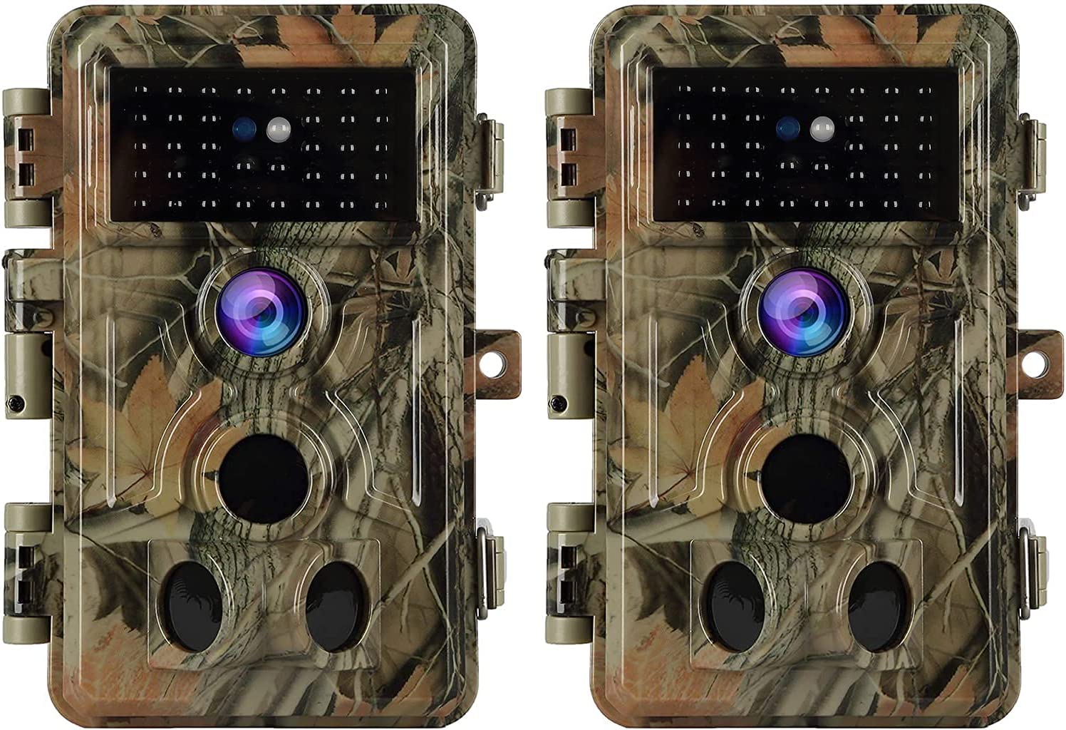 2-Pack 64MP Trail Cameras with 1296P HD Video, Night Vision No Glow, 0 ...