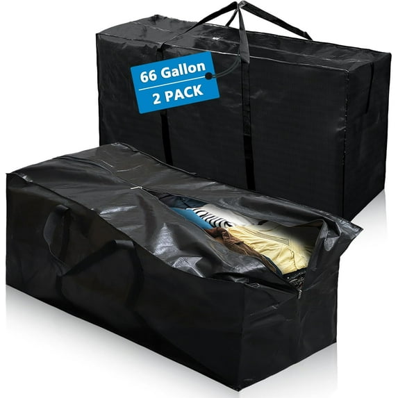 2 Pack 66 Gallon Extra Large Moving Bags, 45 x 16 22 Inch Black XXL ...