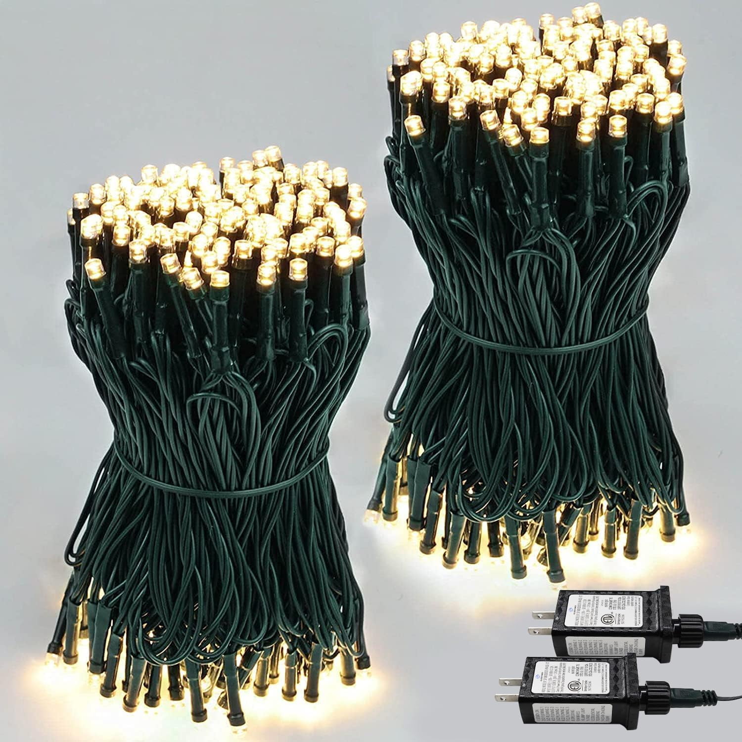 2-Pack 66FT 200 LED Christmas Lights, 13 Modes Extendable Christmas ...