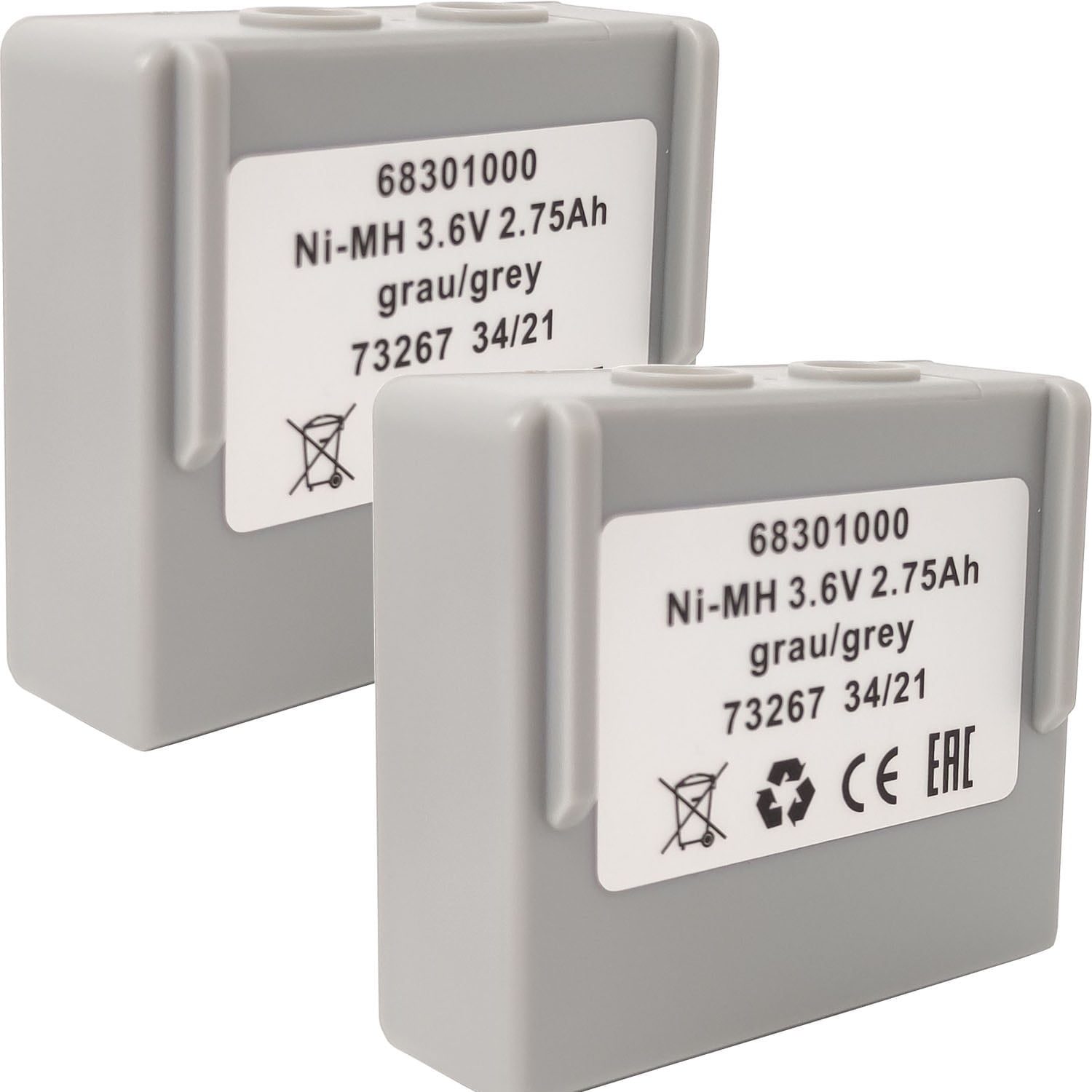 2-Pack 68301000 68300900 3.6V 2750mAh Ni-Mh Battery for HETRONIC Remote ...