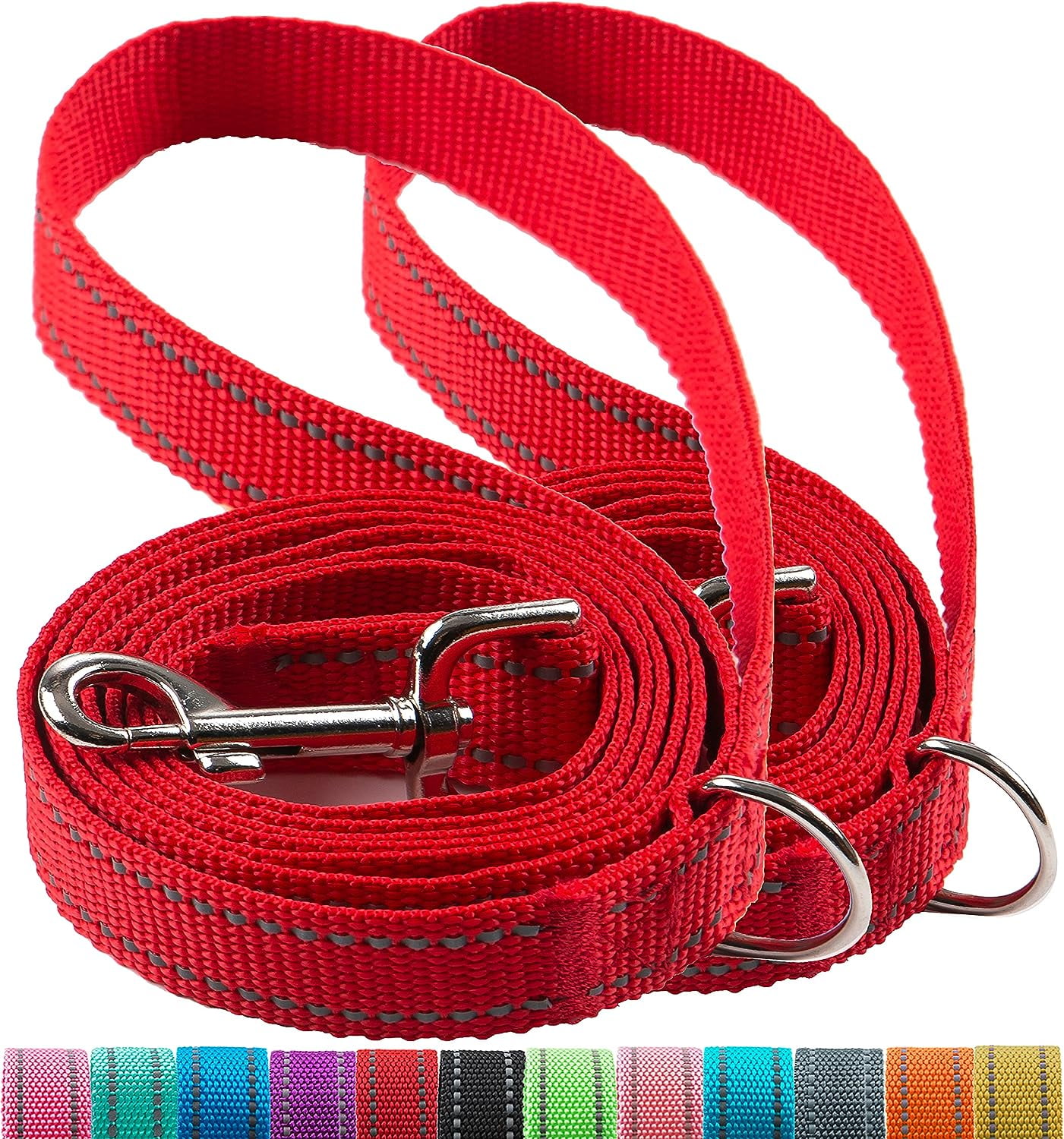 2-Pack 6FT Reflective Dog Leash for Large&Medium and Small Dogs, Strong ...