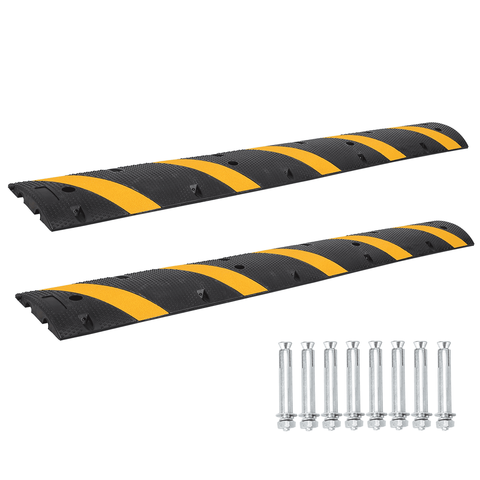 2 Pack 6FT Rubber Speed Bump, Speed Bump Rated 25000 Lbs for Driveway ...