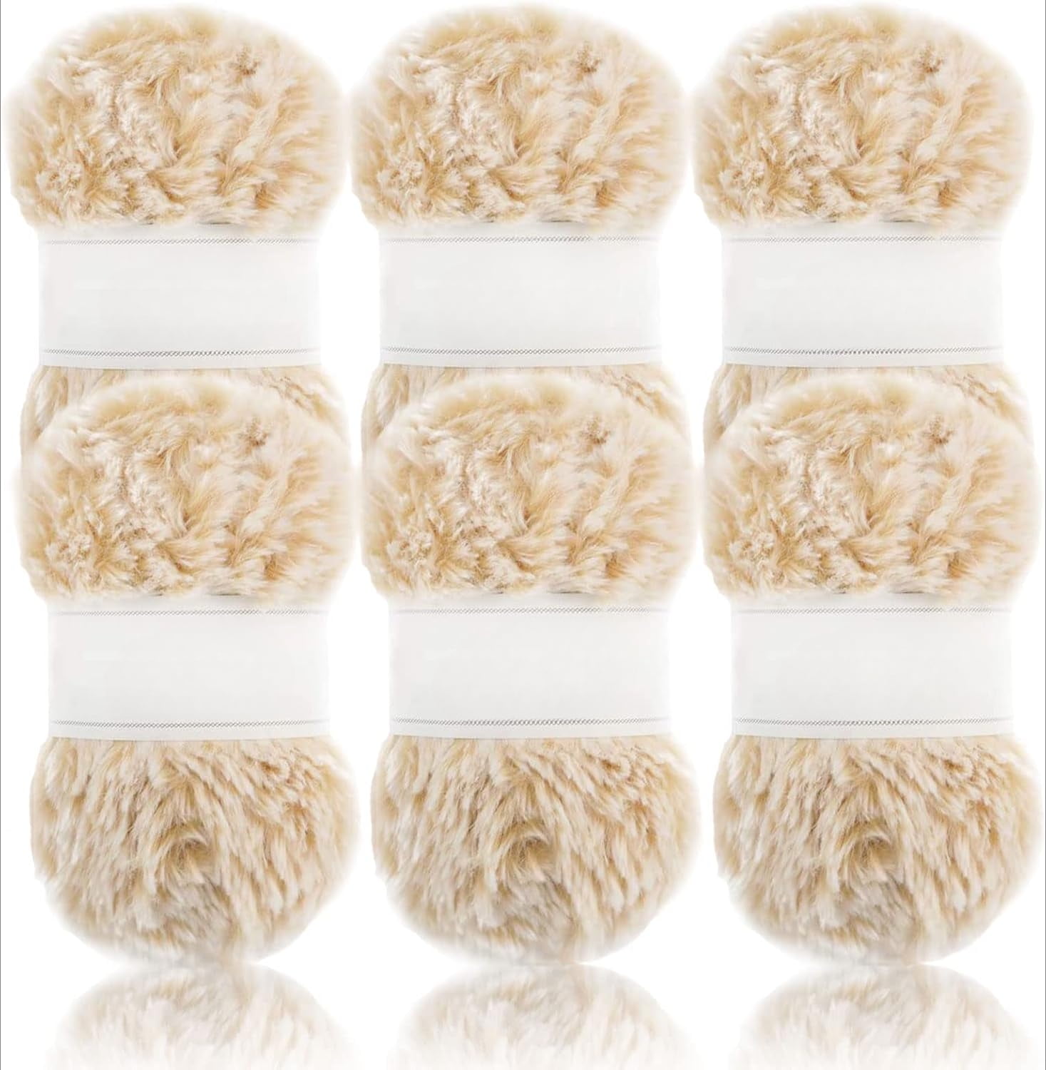 2 Pack/ 6Pack Super Soft Fur Yarn Chunky Fluffy Faux Fur Yarn Eyelash ...