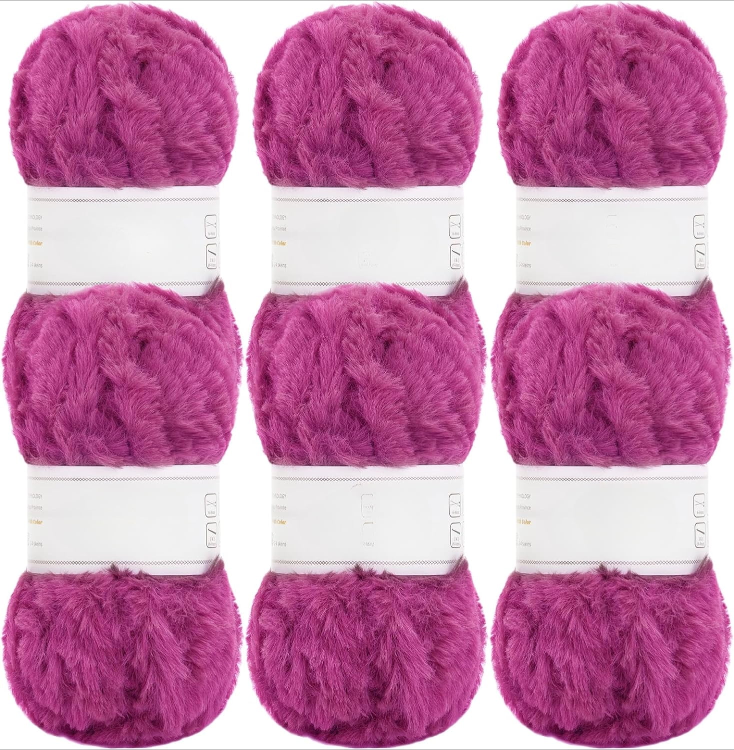 2 Pack/ 6Pack Super Soft Fur Yarn Chunky Fluffy Faux Fur Yarn Eyelash ...
