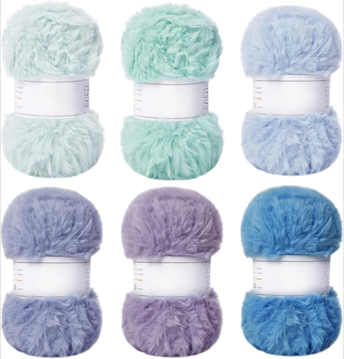 2 Pack/ 6Pack Super Soft Fur Yarn Chunky Fluffy Faux Fur Yarn Eyelash ...