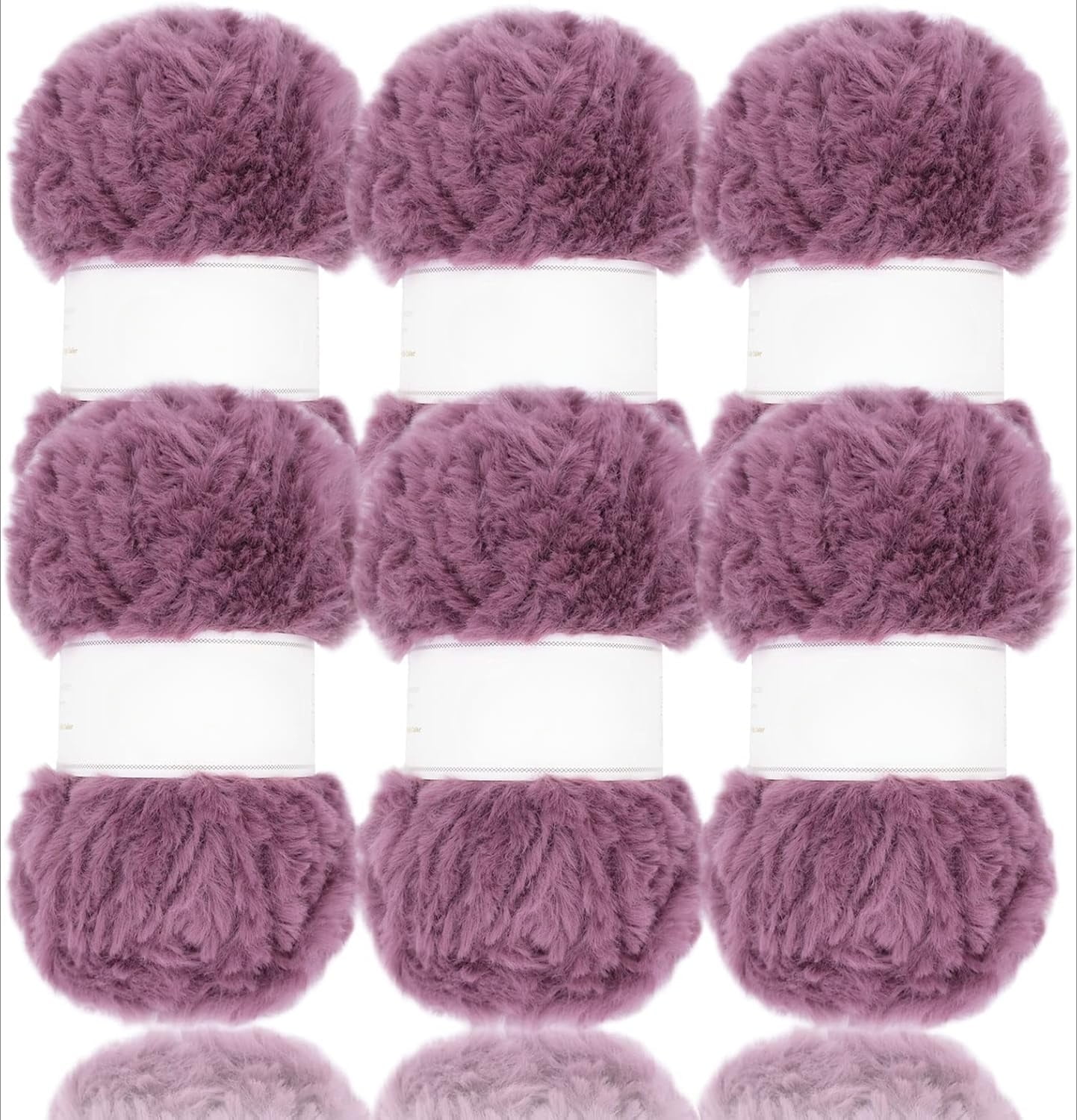 2 Pack/ 6Pack Super Soft Fur Yarn Chunky Fluffy Faux Fur Yarn Eyelash ...