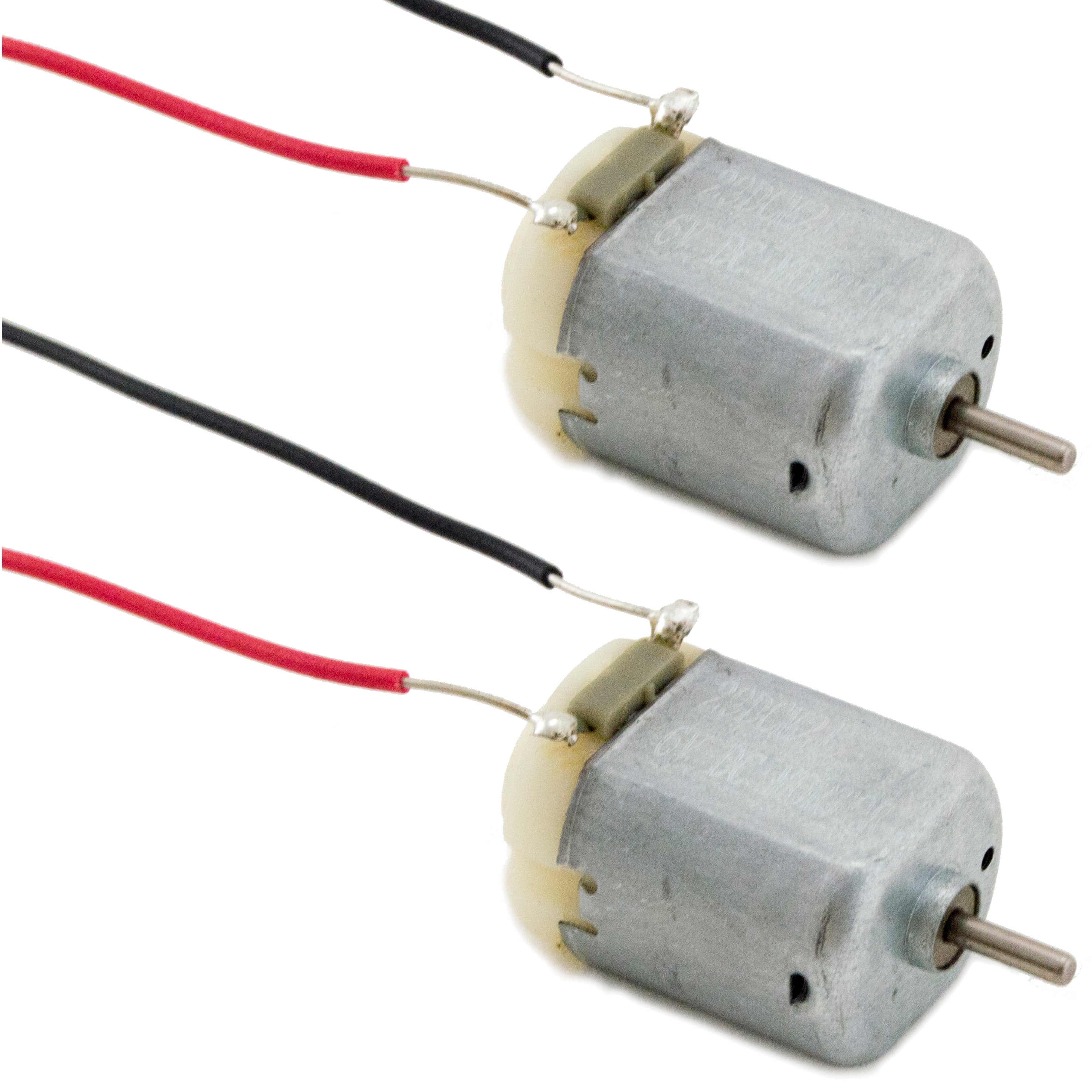 2 Pack 6V DC Motor with Wire Leads, 9000 RPM, (1" x 0.8" x 0.6 ...