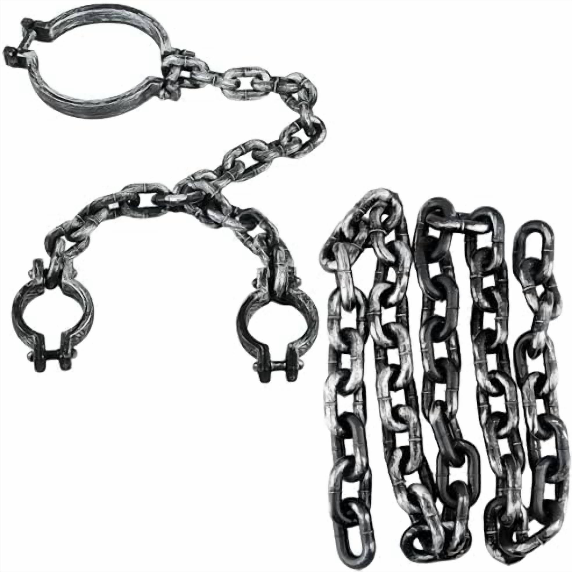 2-Pack 6ft Halloween Plastic Chains: Twist shackle chains (prison/hunt ...